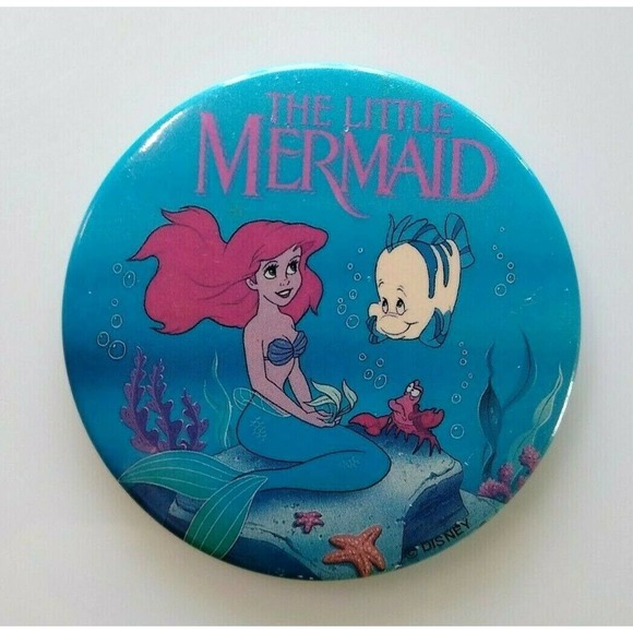 Disney | Art | Disney The Little Mermaid Large Button Badge Vintage ...